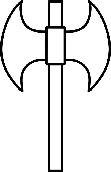 Thin Line Art Of Double Blade Axe Icon 24592983 Vector Art At Vecteezy