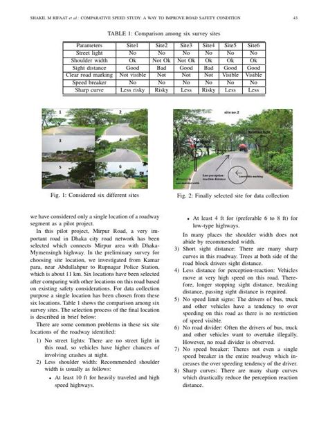 Comparative Speed Study For Improving Road Safety Desklib