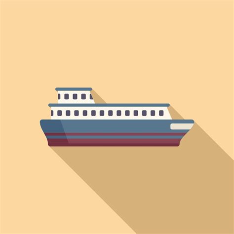 Premium Vector Ferry Ship Icon Flat Vector River Boat Sea Water