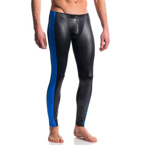 MANSTORE Slim Fit Party Leggings With Fetish Color Contrast Fabric