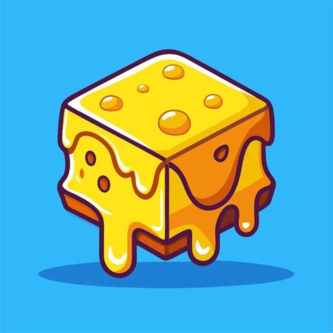 Premium Vector 3d Melted Cheese Cartoon Vector Icon