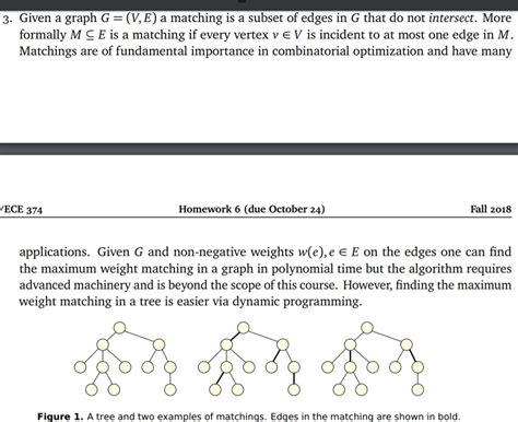 Solved 3 Given A Graph G V E A Matching Is A Subset Of