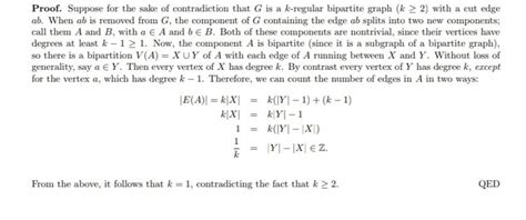 Solved Assume That G Be A K Regular Bipartite Graph Where K Chegg