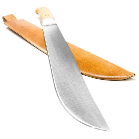 Facão Linha Prata 16 Polegadas Cabo Madeira Com Bainha Simples Wenzel