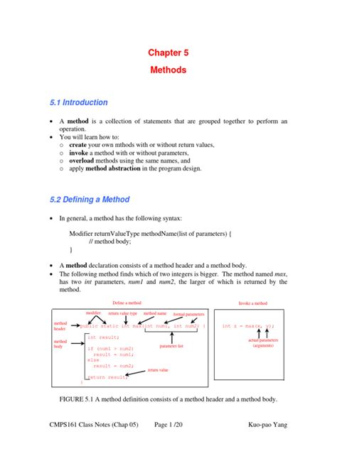 C Mps 161 Class Notes Chap 05 Pdf Method Computer Programming Parameter Computer