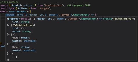 some properties in type of object returned from actiondata is missing