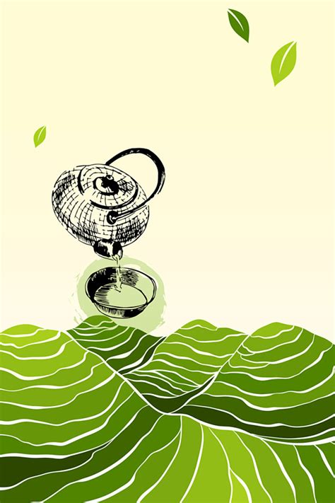 清新文艺手绘茶文化背景矢量图高清素材 卡通 手绘 文艺 海报 清新 背景 茶叶 茶园 茶壶 茶文化 矢量图 背景 设计图片 免费下载