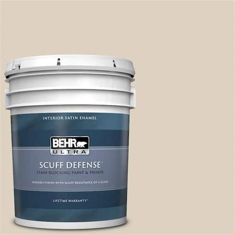 Behr Ultra 5 Gal Ppu7 10 Roman Plaster Extra Durable Satin Enamel