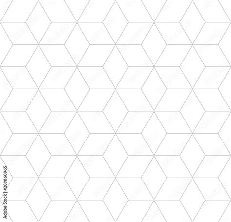 Vector Seamless Cubic Pattern Modern Thin Hexagon Grid Texture Stock Vector Adobe Stock