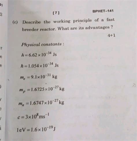 7 BPHET 141 C Describe The Working Principle StudyX