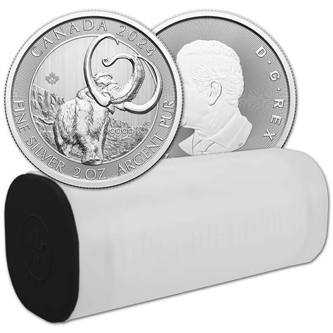 2024 Canada Silver Ice Age Woolly Mammoth 2 Oz 10 14 Coin Mint Tube