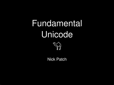 Fundamental Unicode In Perl Speaker Deck
