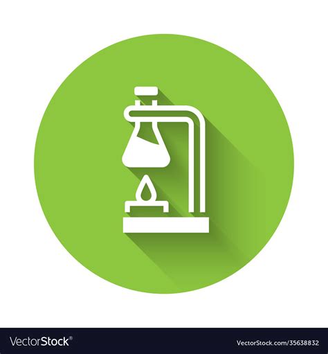 White Glass Test Tube Flask On Fire Heater Vector Image