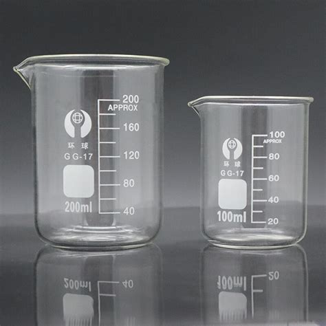 실험실 붕규산염 유리 비커 내열성 스케일 측정 컵 실험실 장비 5ml 200ml 학교 및 교육 용품
