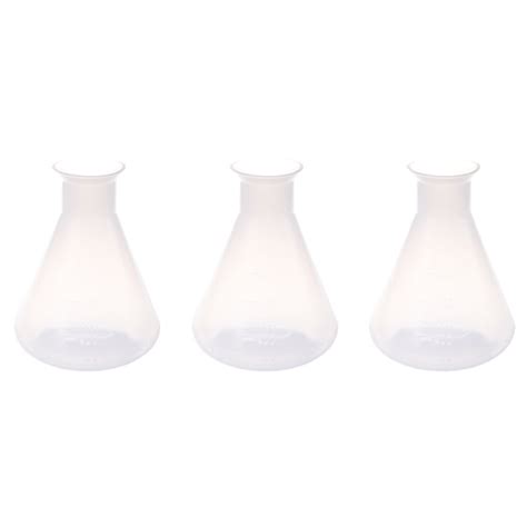 3X 500Ml Clear Plastic Laboratory Chemical Conical Flask Bottle Walmart Com