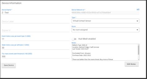 Feature Request Device Notes Section For Any Info We Need Feature Requests Hubitat
