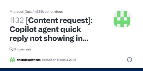 [content request] copilot agent quick reply not showing in microsoft