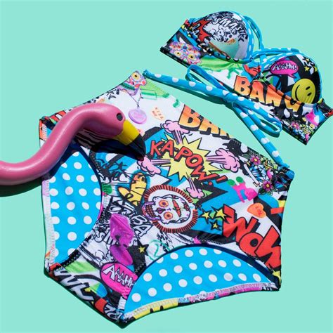 Ka Pow Underwire Bustier Bikini Comic Book Pop Art Print Etsy