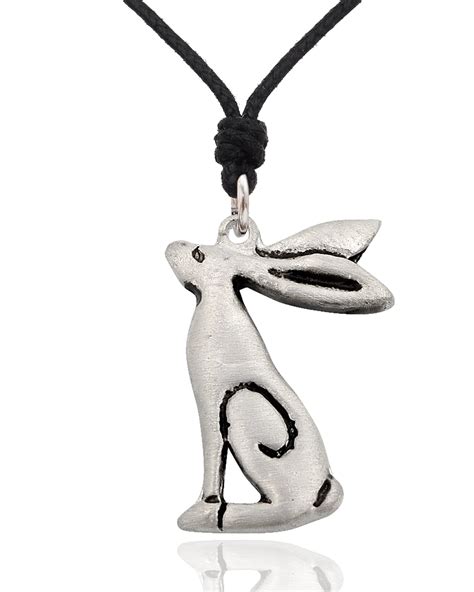 New Rabbit Bunny Silver Pewter Charm Necklace Pendant Jewelry With
