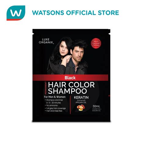 Luxe Organix Hair Color Shampoo Black 30ml Shopee Philippines