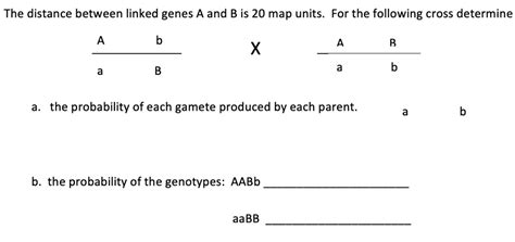 solved the distance between linked genes a and b is 20 map units for