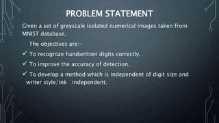 HANDWRITTEN DIGIT RECOGNITION USING K NN CLASSIFIER PPT