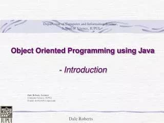 PPT Introduction To Object Oriented Programming With Java PowerPoint