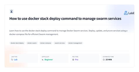 How To Use Docker Stack Deploy Command To Manage Swarm Services Labex
