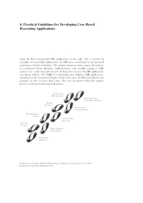 Pdf Practical Guidelines For Developing Case Based Reasoning Applications