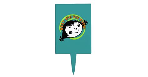Retro Best Big Sister Ever Cake Topper Zazzle