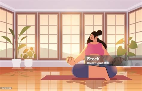 행복한 임산부 미래의 엄마는 연꽃 포즈를 취한다 임신 모성 기대 개념 수평 건강한 생활방식에 대한 스톡 벡터 아트 및 기타 이미지 건강한 생활방식 계획 긍정적인 감정