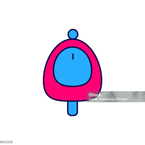 채워진 윤곽선 흰색 배경에 고립된 화장실 소변기 또는 Pissoir 아이콘입니다 남성 화장실의 소변기 세면실 화장실 화장실 벡터 가득 찬에 대한 스톡 벡터 아트 및 기타