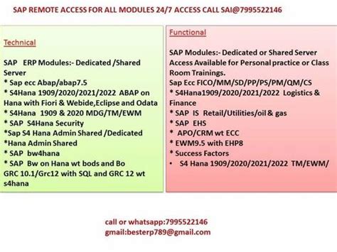 Sap Server Access For Practice At ₹ 1000month In Secunderabad Id