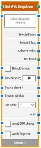 Get Web Dropdown The Web Building Blocks Leapwork