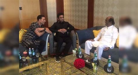Rajnikanth Akshay Kumar A R Rahman And Rajnikanth Attend 2 0 Press