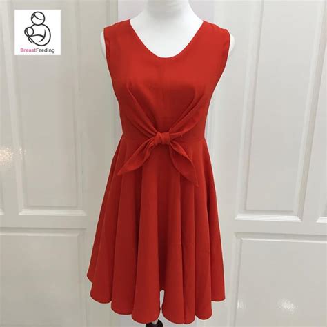 Ready Stock Clearance Nursing Breastfeeding Dress With Lining Back