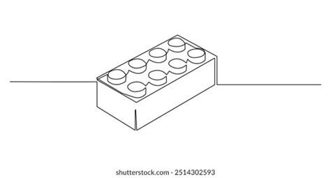 Continuous Line Lego Line Drawing Lego Stock Vector Royalty Free