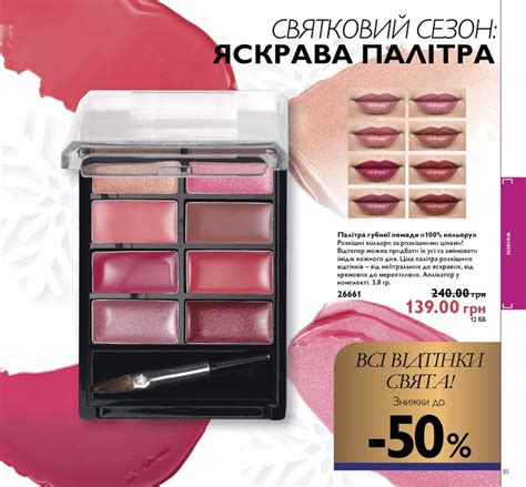 Палитра губной помады «100% цвета» Палитра нежных оттенков для твоих ...