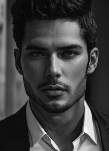 Premium Photo Black And White Man Image With Black Background In A