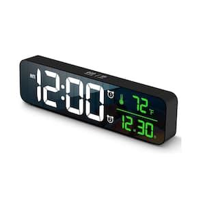 Aoibox Modern LED Large Display Rechargeable Wireless Digital Alarm Clock In Black SNSA IN