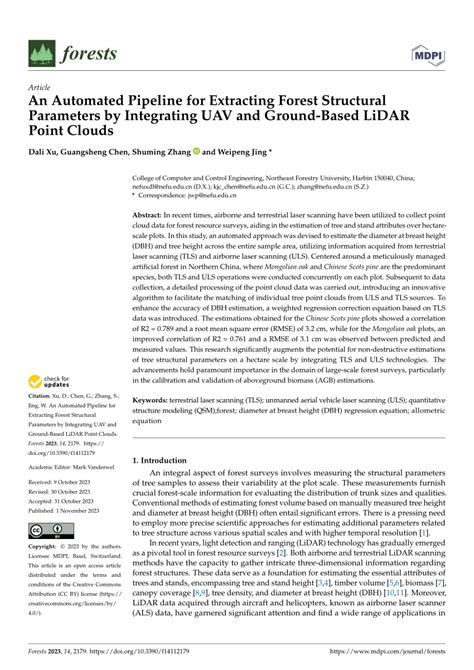 Pdf An Automated Pipeline For Extracting Forest Structural Parameters