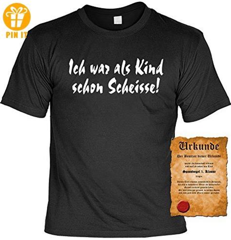 T Shirt Funshirt Sprüche Shirt Spaßurkunde Geschenke Set Farbe schwarz Ich war als Kind
