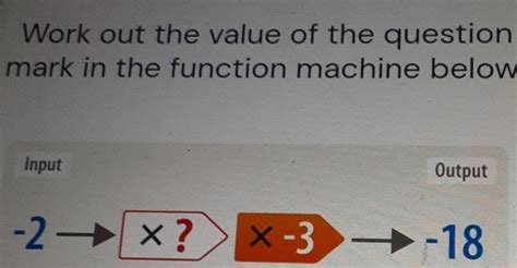 Solved Work Out The Value Of The Question Mark In The Function Machine