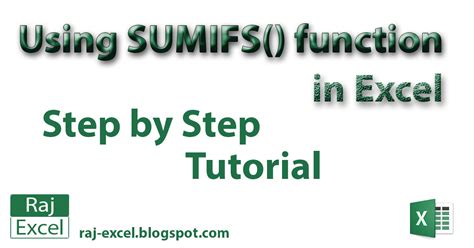 Raj Excel Using Of SUMIFS Function In Excel