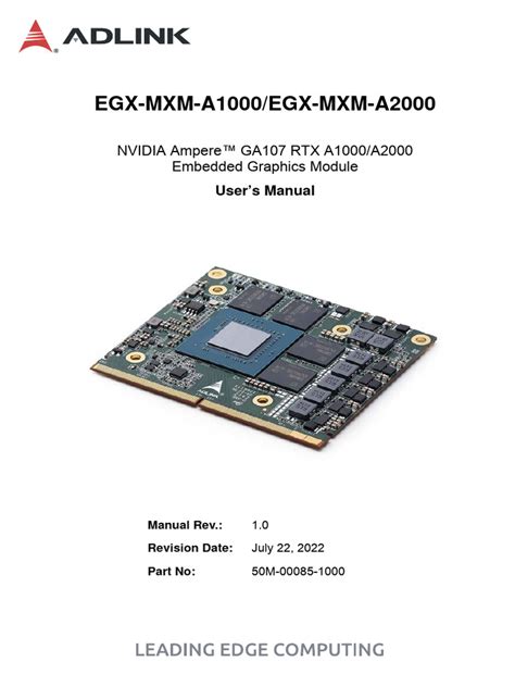 Egx Mxm A1000 Egx Mxm A2000 Nvidia Ampere™ Ga107 Rtx A1000 A2000
