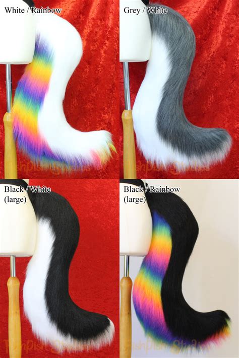Standard Wolf Fursuit Cosplay Tail Black And White Or With Etsy