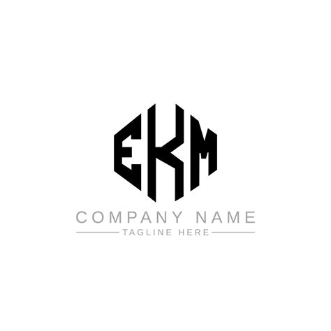 design de logotipo de carta ekm forma de polígono ekm polígono e
