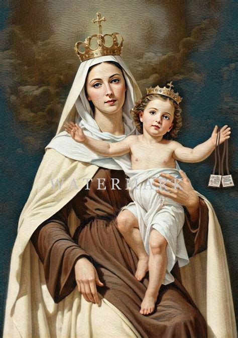 Our Lady Of Mount Carmel Custom Digital Oil Painting Digital Download
