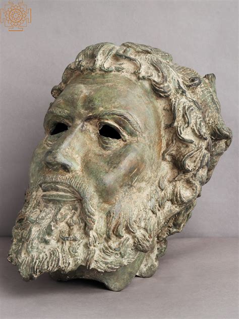 12 Poseidon Ancient Greek God Head Bronze Sculpture Exotic India Art