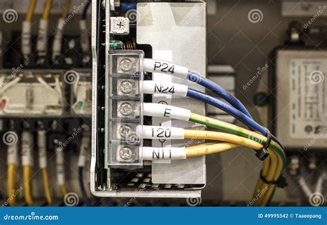 Wiring Control Panel With Wires Stock Photo Image Of Blue Cable
